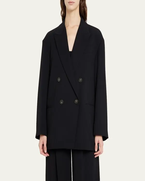 Vince Double-breasted Crepe Blazer