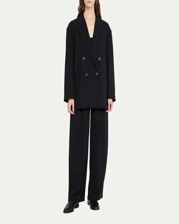 Vince Double-breasted Crepe Blazer