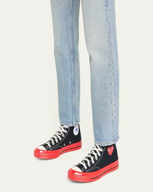 CDG PLAY X Converse Canvas High-top Sneakers - Black