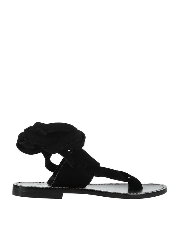 TWINSET Thong Sandal In Leather - Black