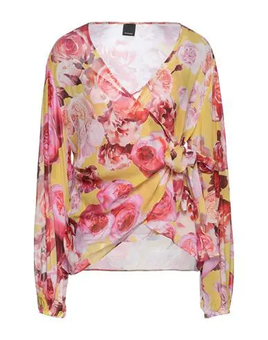 Pinko Floral-print Crepe Top - Yellow
