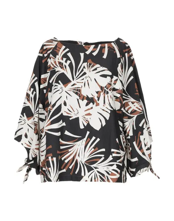 Alpha Studio Floral-print Top - Black