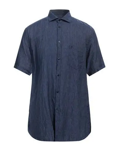 TRUSSARDI Shirt Size Linen - Navy