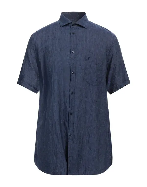 TRUSSARDI Shirt Size Linen - Navy