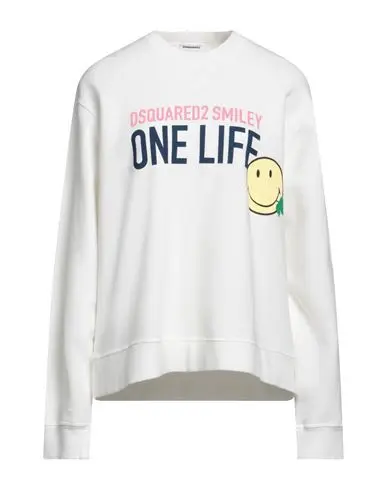 Dsquared2 Cotton Elastane Sweatshirt - Ivory