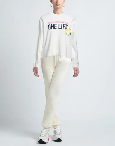 Dsquared2 Cotton Elastane Crewneck Sweatshirt With Print - White