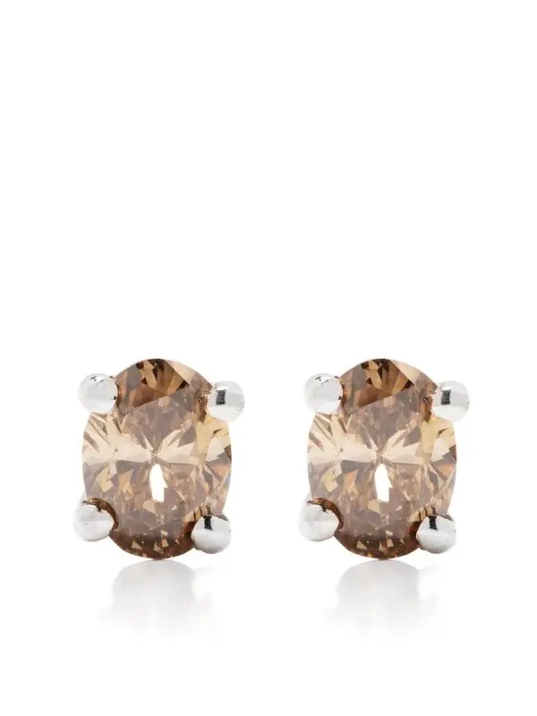 WOUTERS & HENDRIX 18kt White Gold Diamond Stud Earrings - Silver