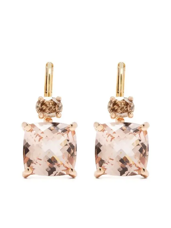 WOUTERS & HENDRIX 18kt Rose Morganite And Diamond Earrings - Gold