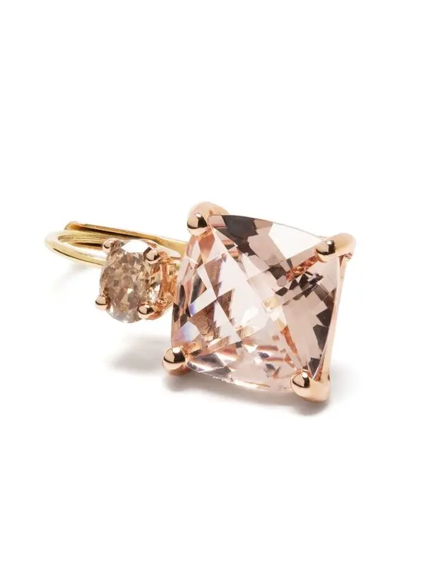 WOUTERS & HENDRIX 18kt Rose Morganite And Diamond Earrings