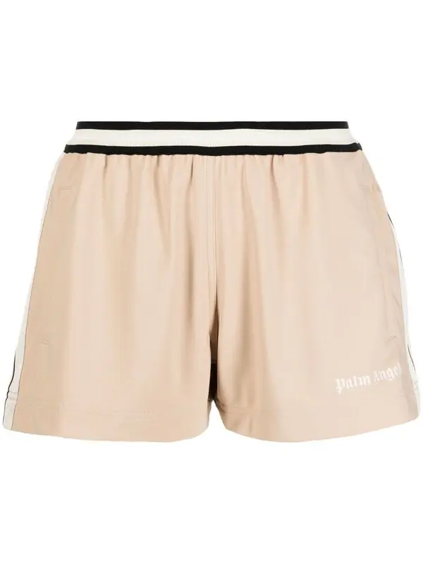 Palm Angels Side Stripe Track Shorts - Neutrals