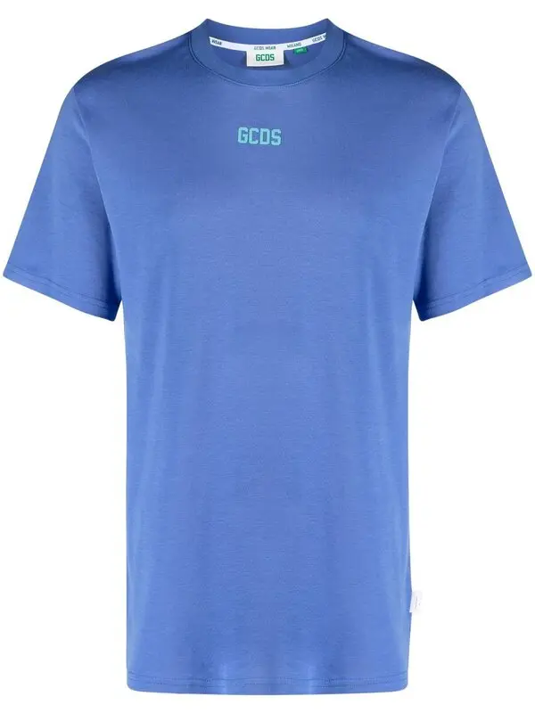 Gcds Logo-print Cotton T-shirt - Blue