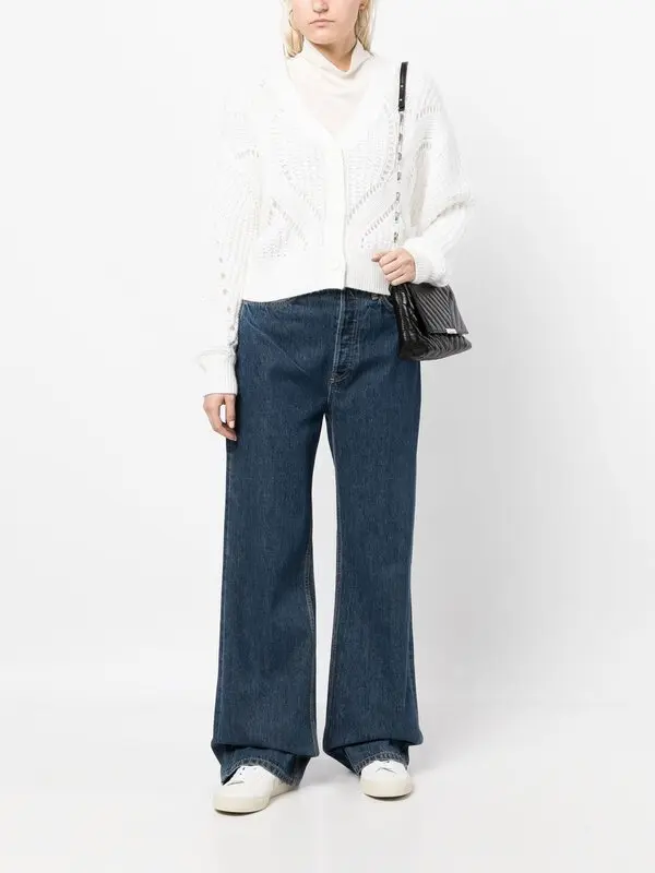 IRO PARIS Open-knit Cotton-wool Blend Cardigan