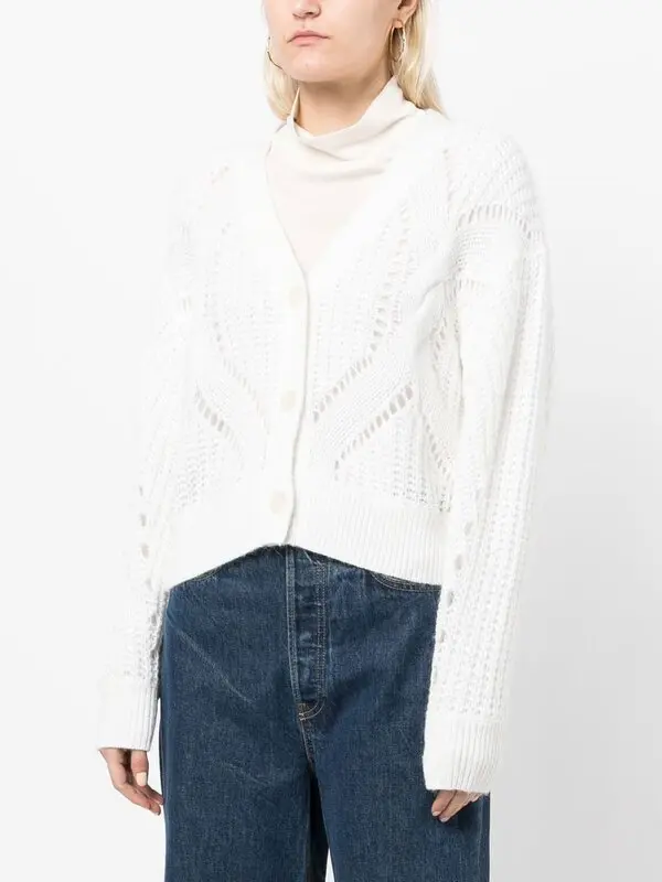 IRO PARIS Open-knit Cotton-wool Blend Cardigan