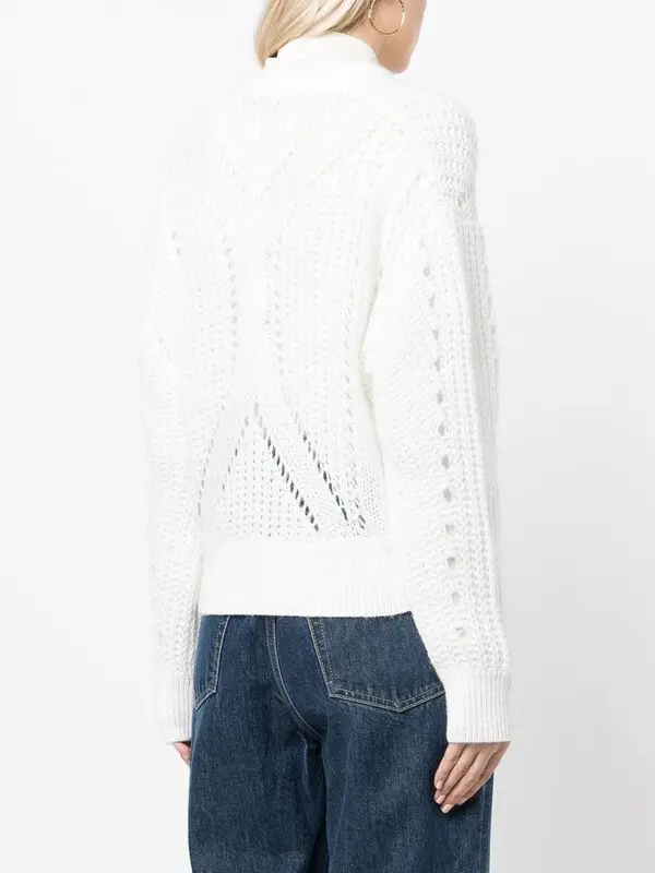 IRO PARIS Open-knit Cotton-wool Blend Cardigan