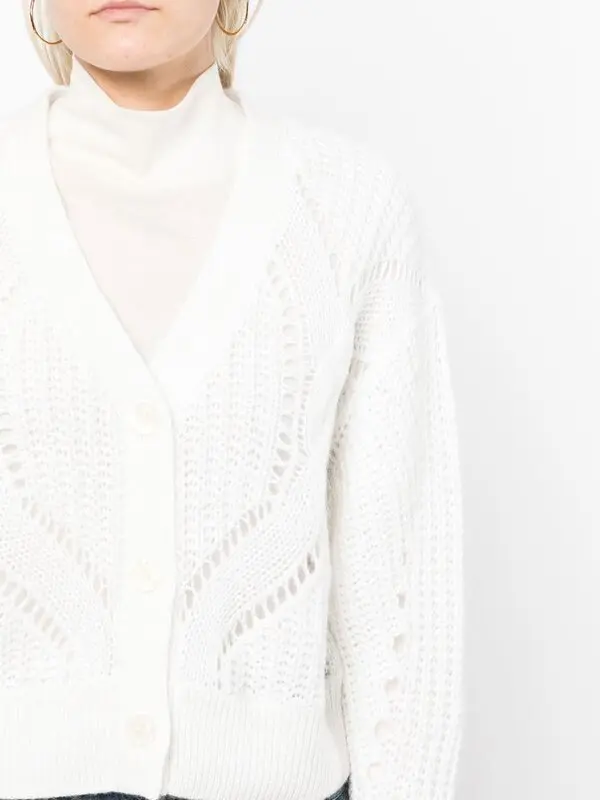 IRO PARIS Open-knit Cotton-wool Blend Cardigan