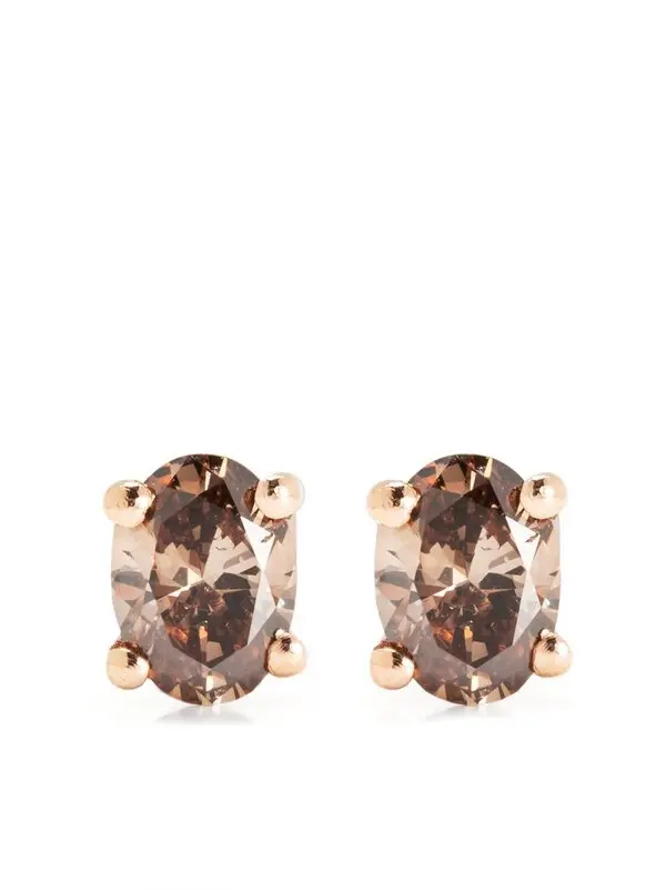 WOUTERS & HENDRIX 18kt Rose And Yellow Diamond Stud Earrings - Gold