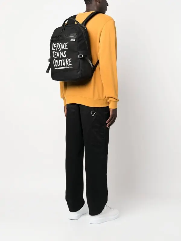 Versace Graffiti Logo-print Backpack