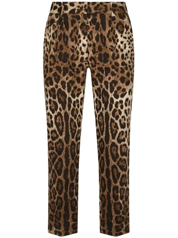 Dolce & Gabbana Leopard-print Tailored Trousers - Brown
