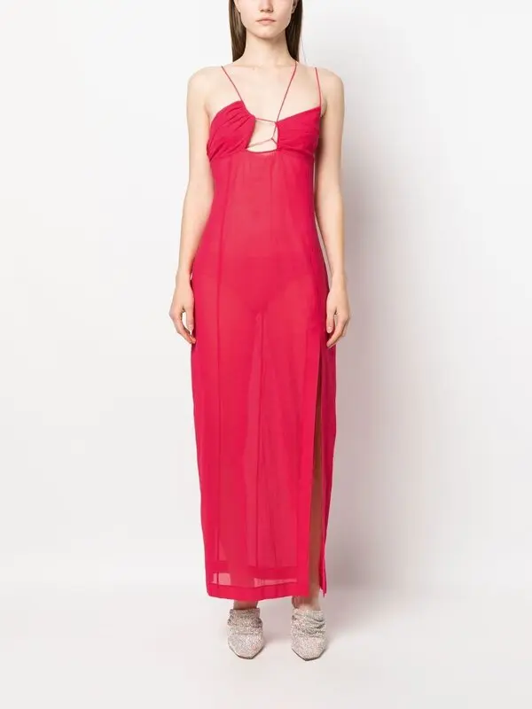 NENSI DOJAKA Long Asymmetric-neck Dress