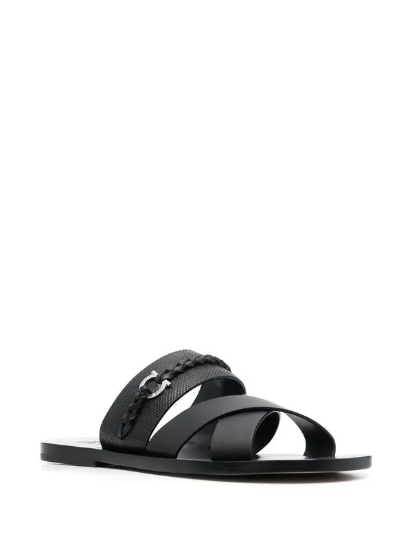 FERRAGAMO Gancini-embellished Leather Sandals