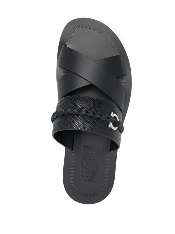 FERRAGAMO Gancini-embellished Leather Sandals