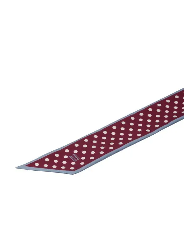 Miu Miu Polka Dot-print Twill Scarf - Red