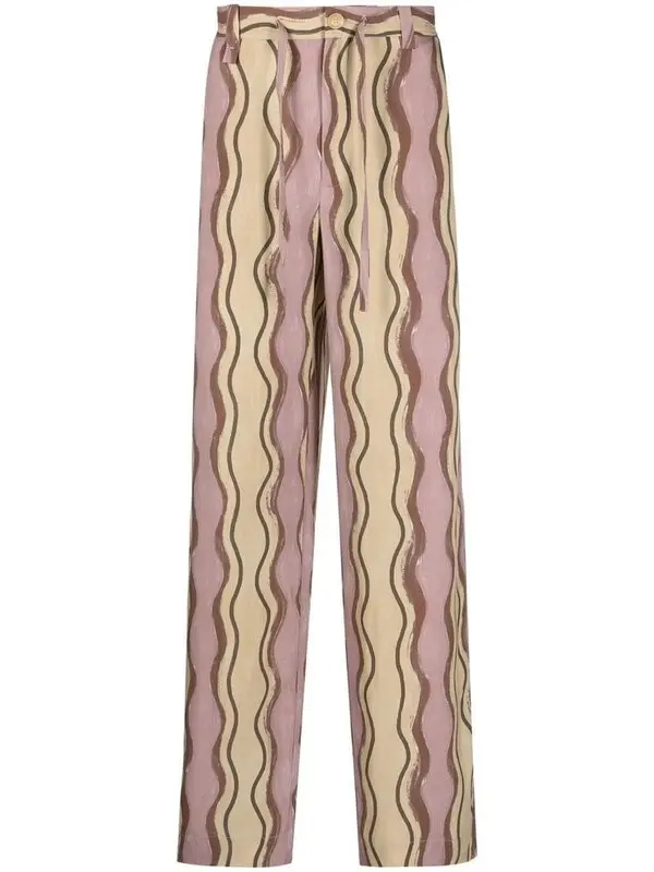 Jacquemus Striped Wide-leg Trousers - Brown