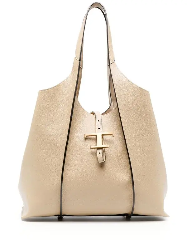 TOD'S Medium Leather Tote - Neutrals
