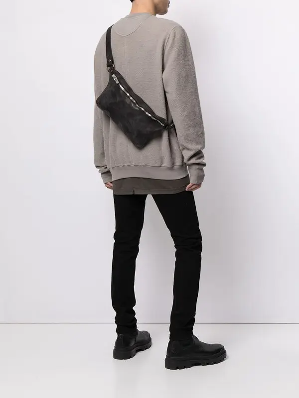 Guidi Full-grain Leather Messenger Bag - Black