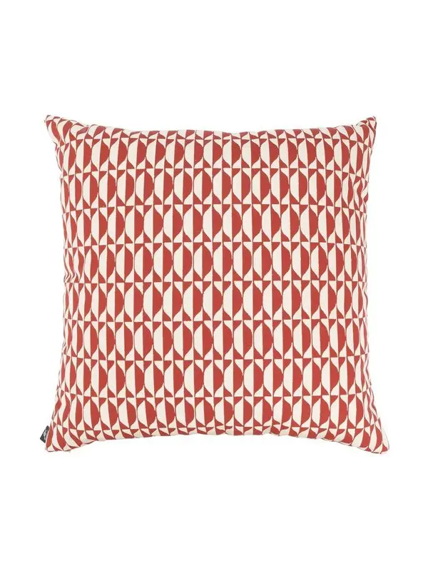 FORNASETTI Graphic Print Cotton Cushion - White