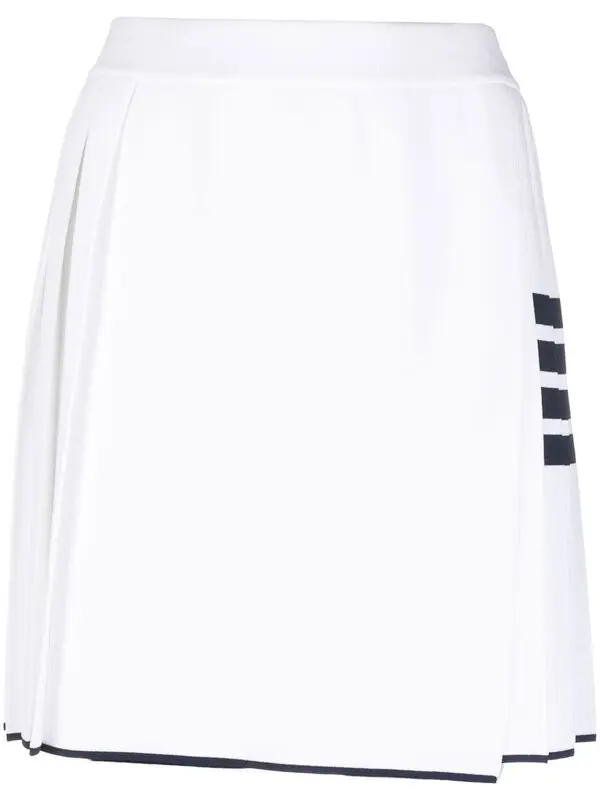 Thom Browne 4-bar Pleated Miniskirt - White