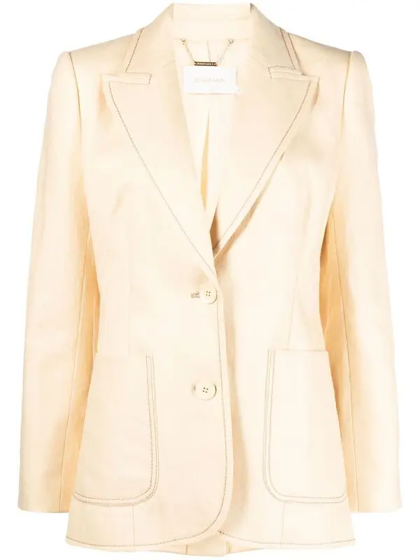 Zimmermann High Tide Tuxedo Blazer Jacket - Yellow