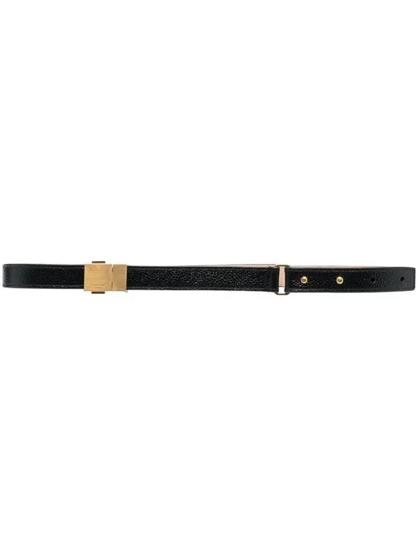 Thom Browne Engraved Logo Belt - Black