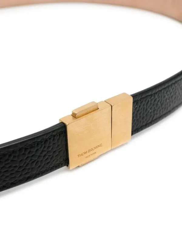 Thom Browne Engraved Logo Belt - Black
