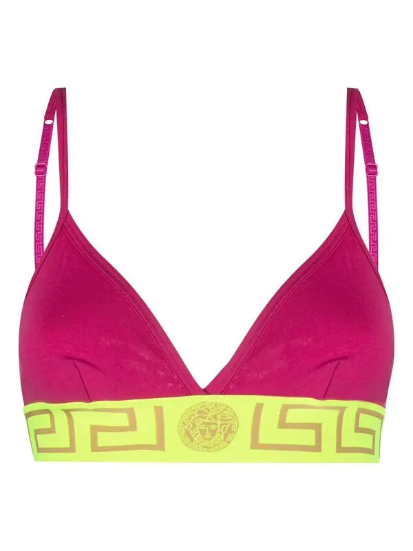 Versace Greca-print Bra - Pink