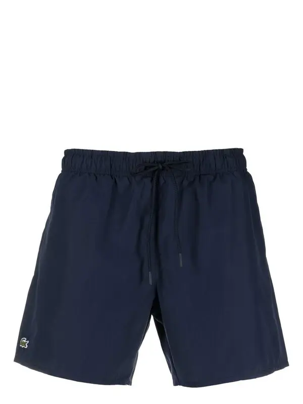 Lacoste Embroidered-logo Swim Shorts - Blue