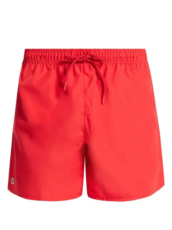 Lacoste Embroidered-logo Swim Shorts - Red