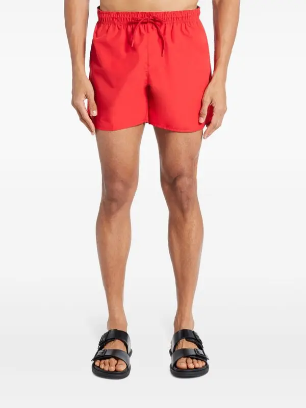 Lacoste Embroidered-logo Swim Shorts - Red