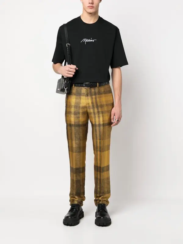 Moschino Check Pattern Tapered Trousers