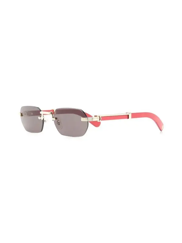 Cartier Tinted Geometric-frame Sunglasses - Gold