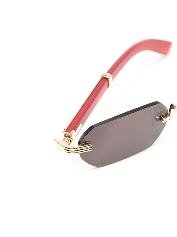 Cartier Tinted Geometric-frame Sunglasses - Gold