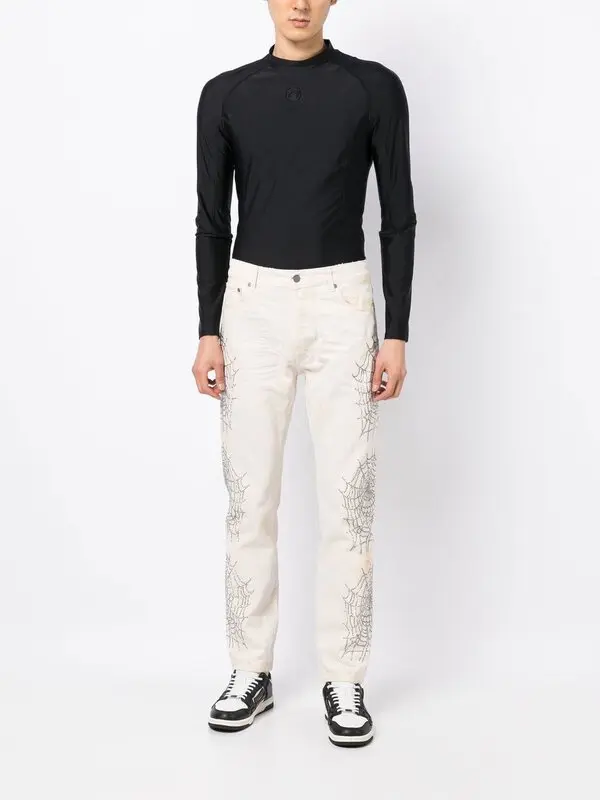 Palm Angels Gem Embellished Slim-cut Jeans