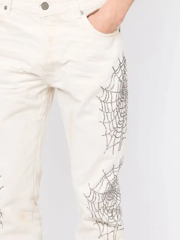 Palm Angels Gem Embellished Slim-cut Jeans