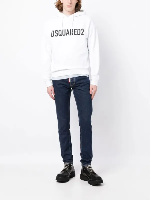 Dsquared2 Logo-print Cotton Hoodie - White