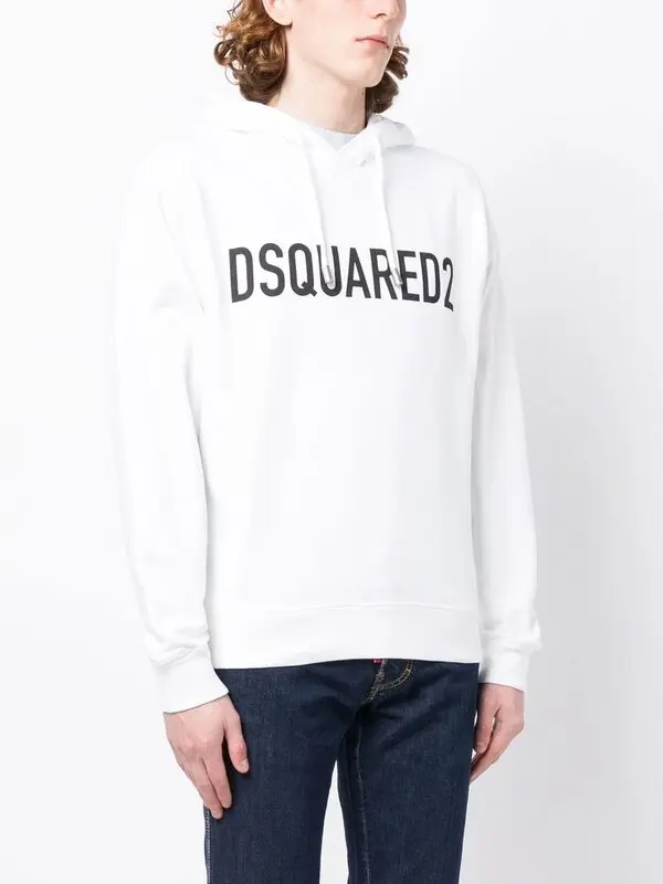 Dsquared2 Logo-print Cotton Hoodie - White
