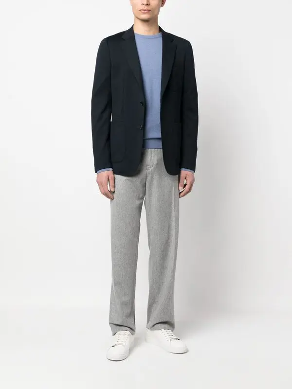 Zegna Ribbed-knit Crew Neck Sweater - Blue