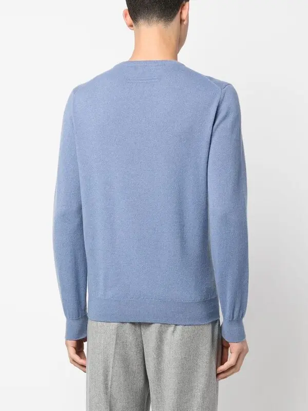 Zegna Ribbed-knit Crew Neck Sweater - Blue