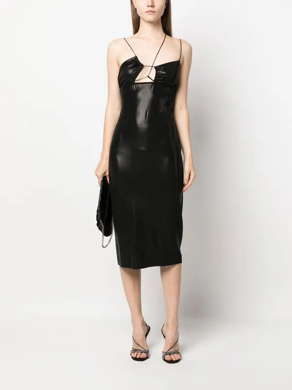NENSI DOJAKA Asymmetric-neck Midi Dress