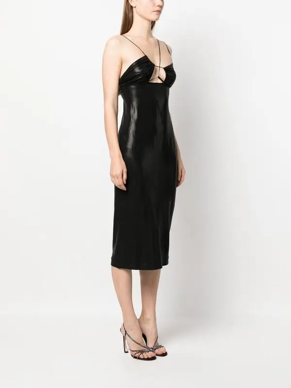 NENSI DOJAKA Asymmetric-neck Midi Dress