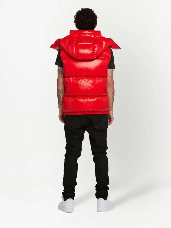 PURPLE BRAND Logo Patch Puffer Vest